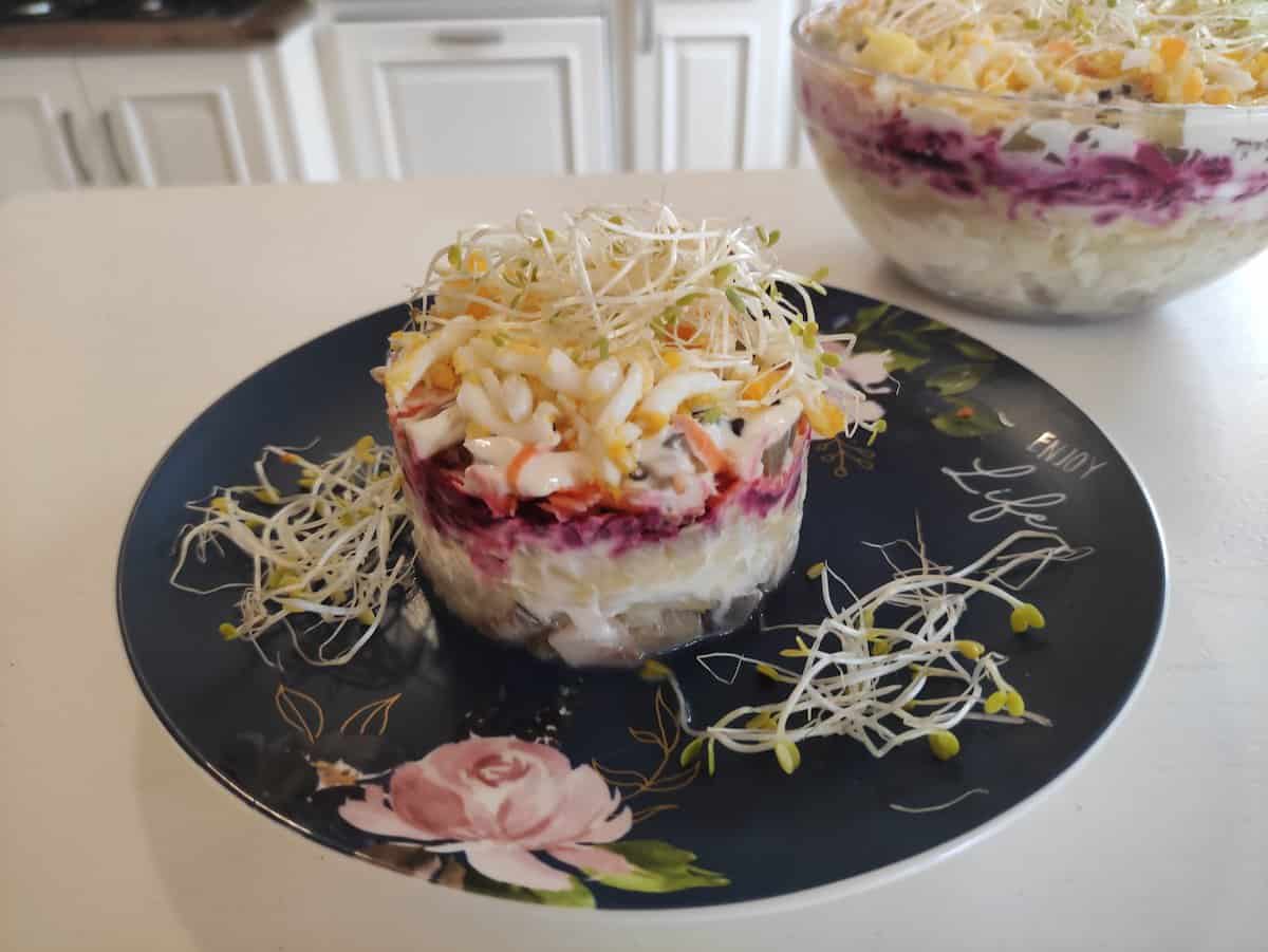 Shuba Salad Recipe (Layered Salad With Beets and Herring) - Polish Foodies