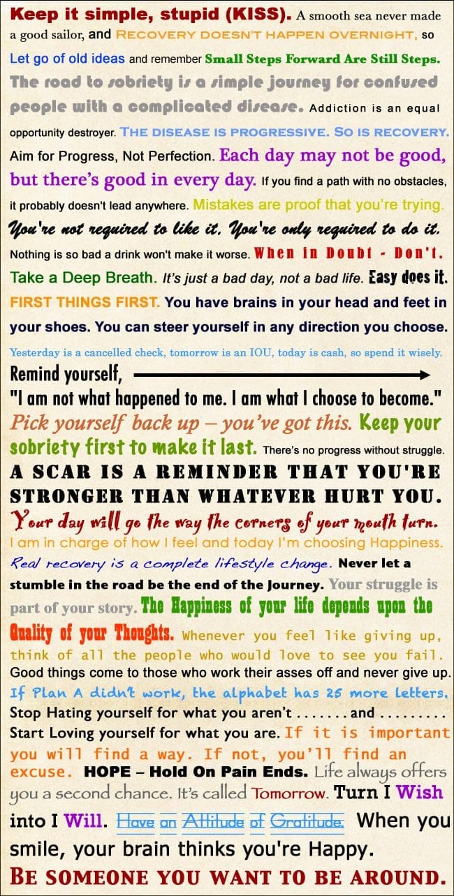 Motivational Slogans to Aid in the Recovery Journey