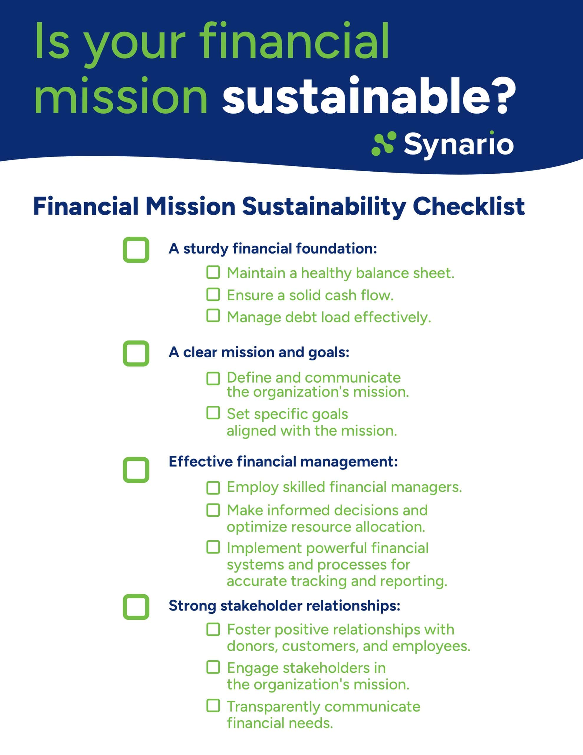 Is Your Financial Mission Sustainable? | Synario